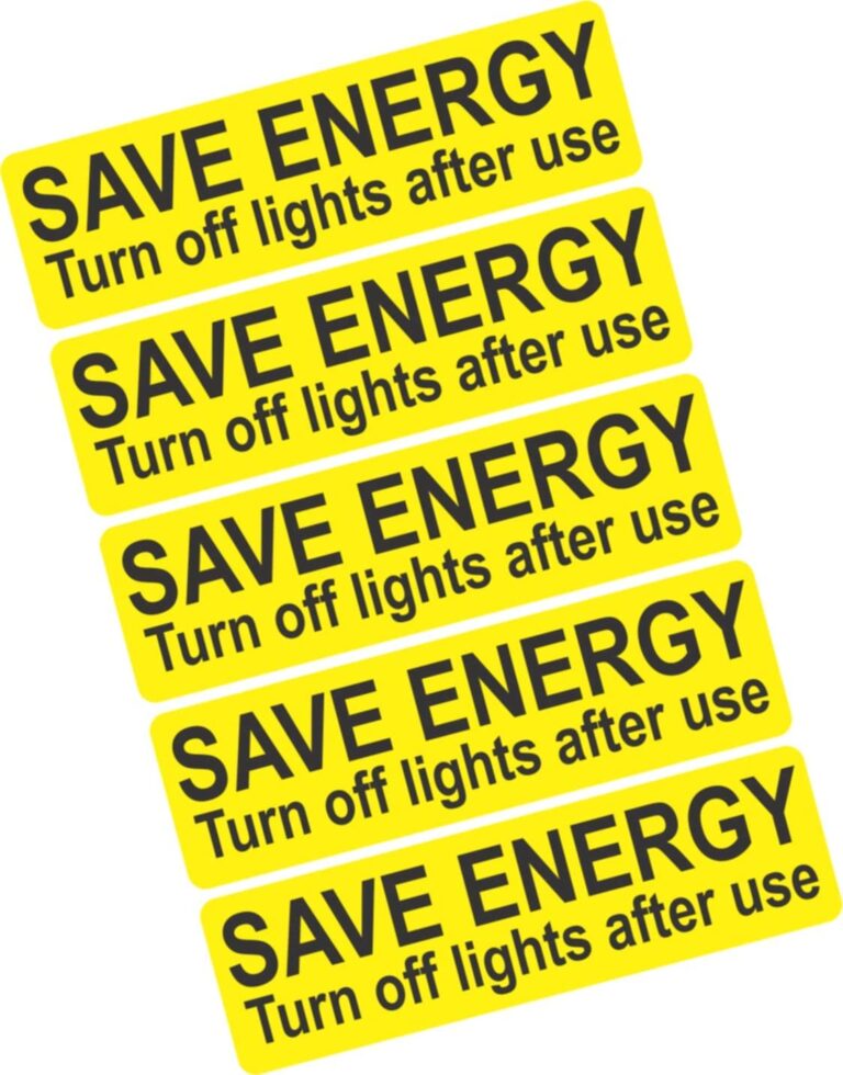 Save Energy Sticker – Save Energy Yellow – Pack 10 - Mr Decals