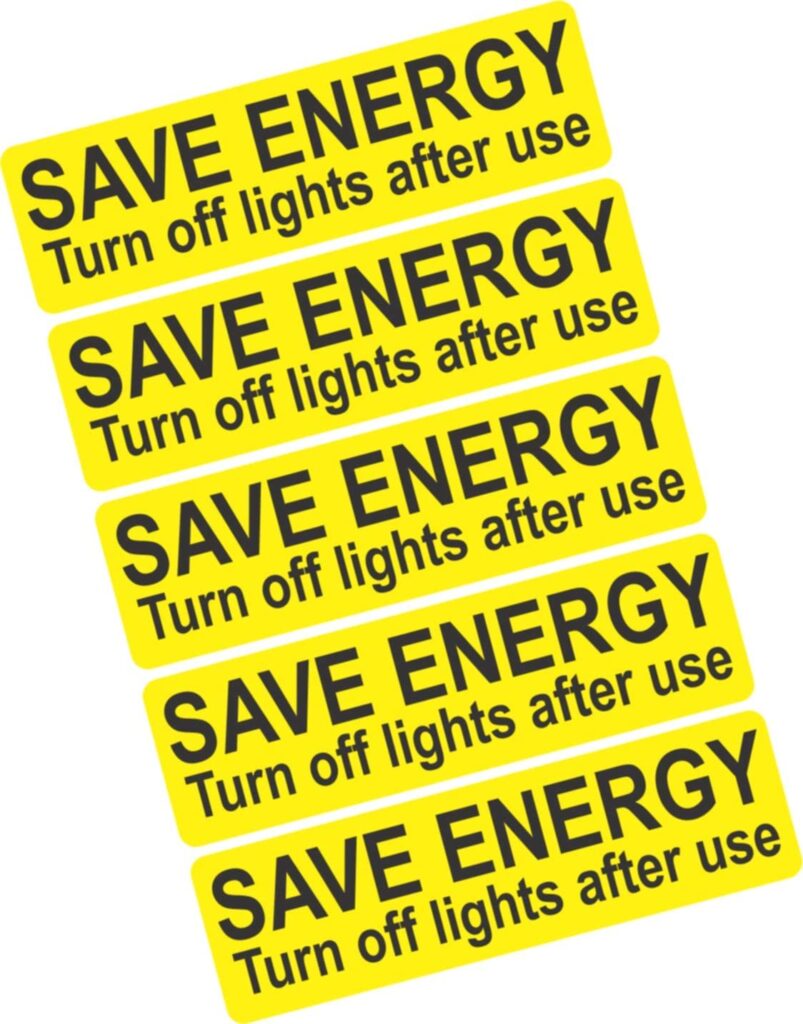 Save Energy Sticker – Save Energy Yellow – Pack 10 - Mr Decals