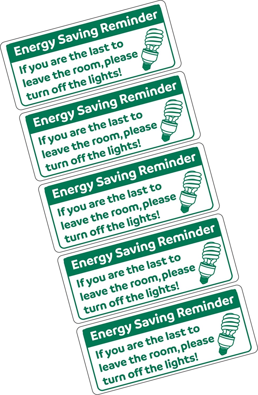 Save Energy Sticker – Green Energy Saving Reminder – Pack 10 - Mr Decals