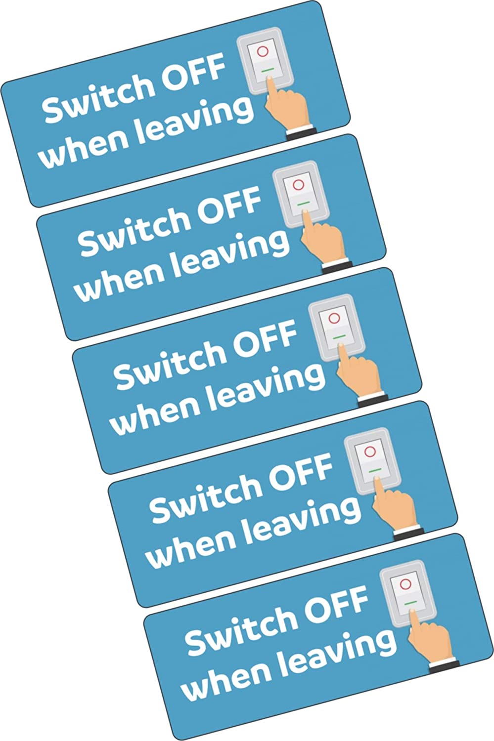 Save Energy Sticker – Blue Switch Off – Pack 10 - Mr Decals