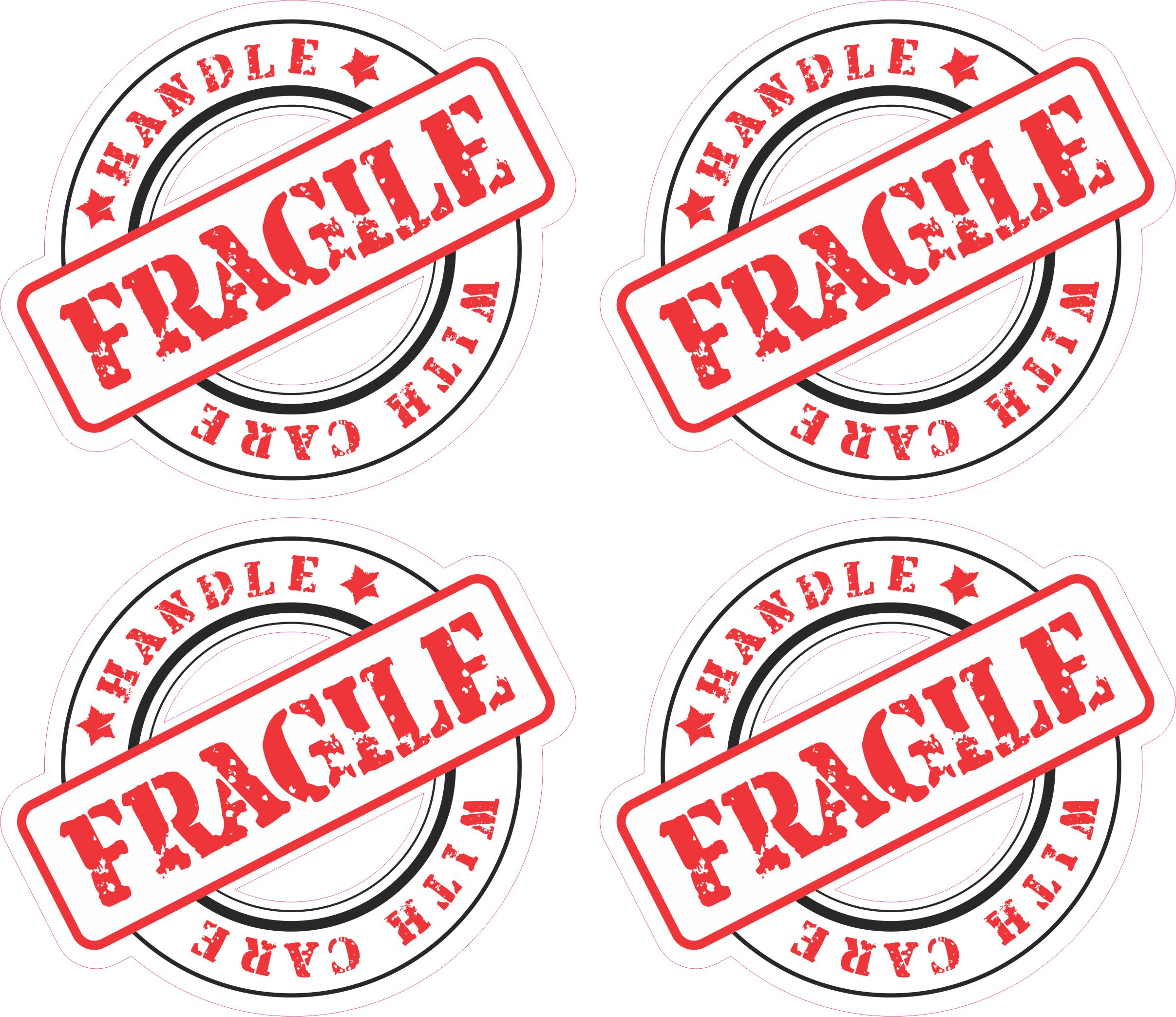 Fragile Handle With Care Sticker Style 05 – Pack of 4 – Packaging ...